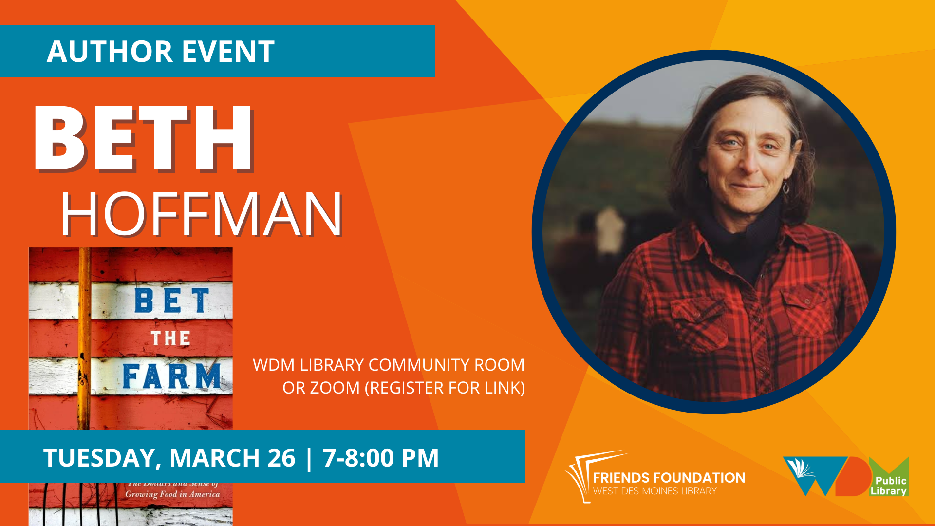 Friends Foundation Author Event: Beth Hoffman | West Des Moines Public Library